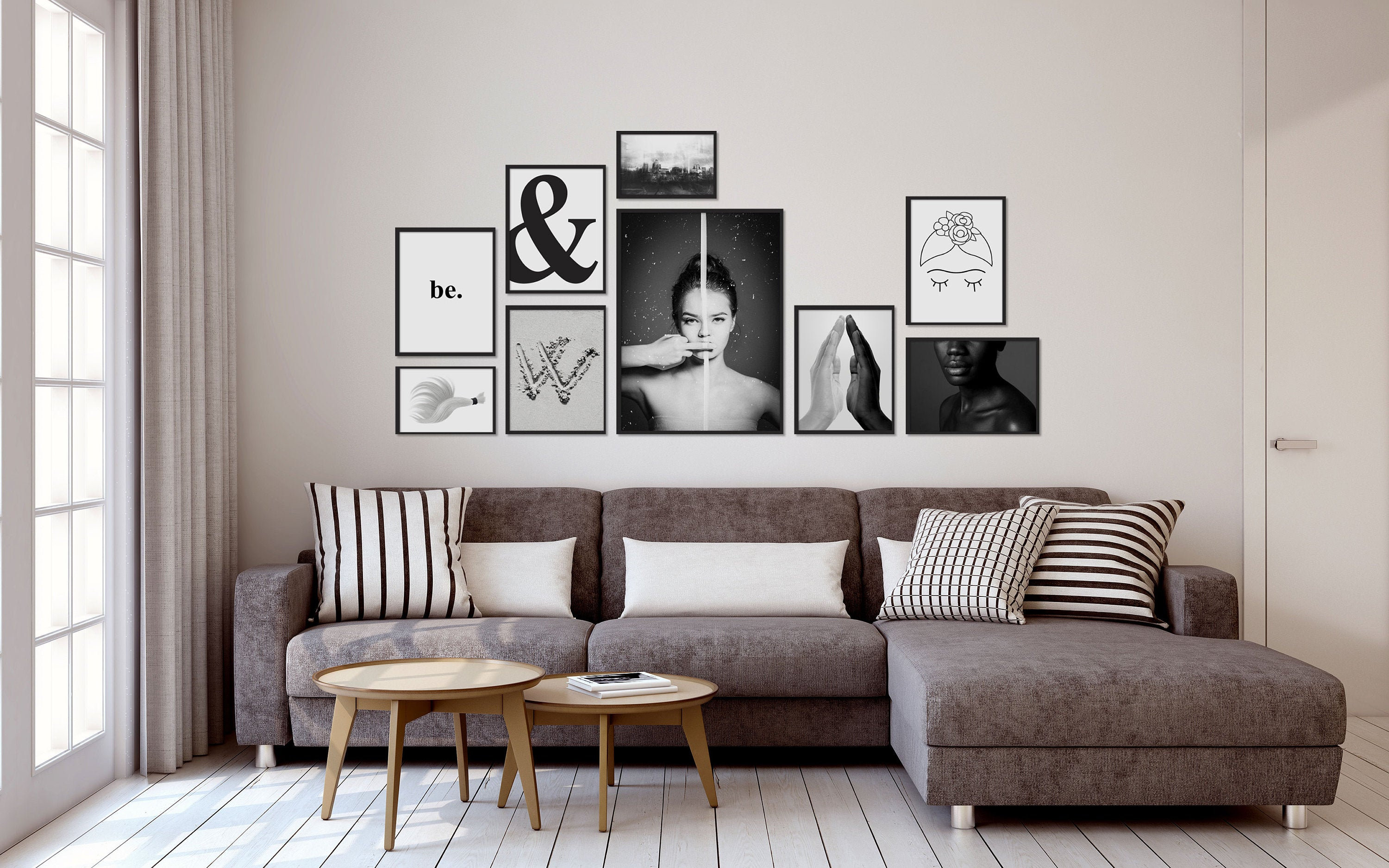 Wall Prints Collage B&W PRINTABLE Posters scandinavian style | Etsy