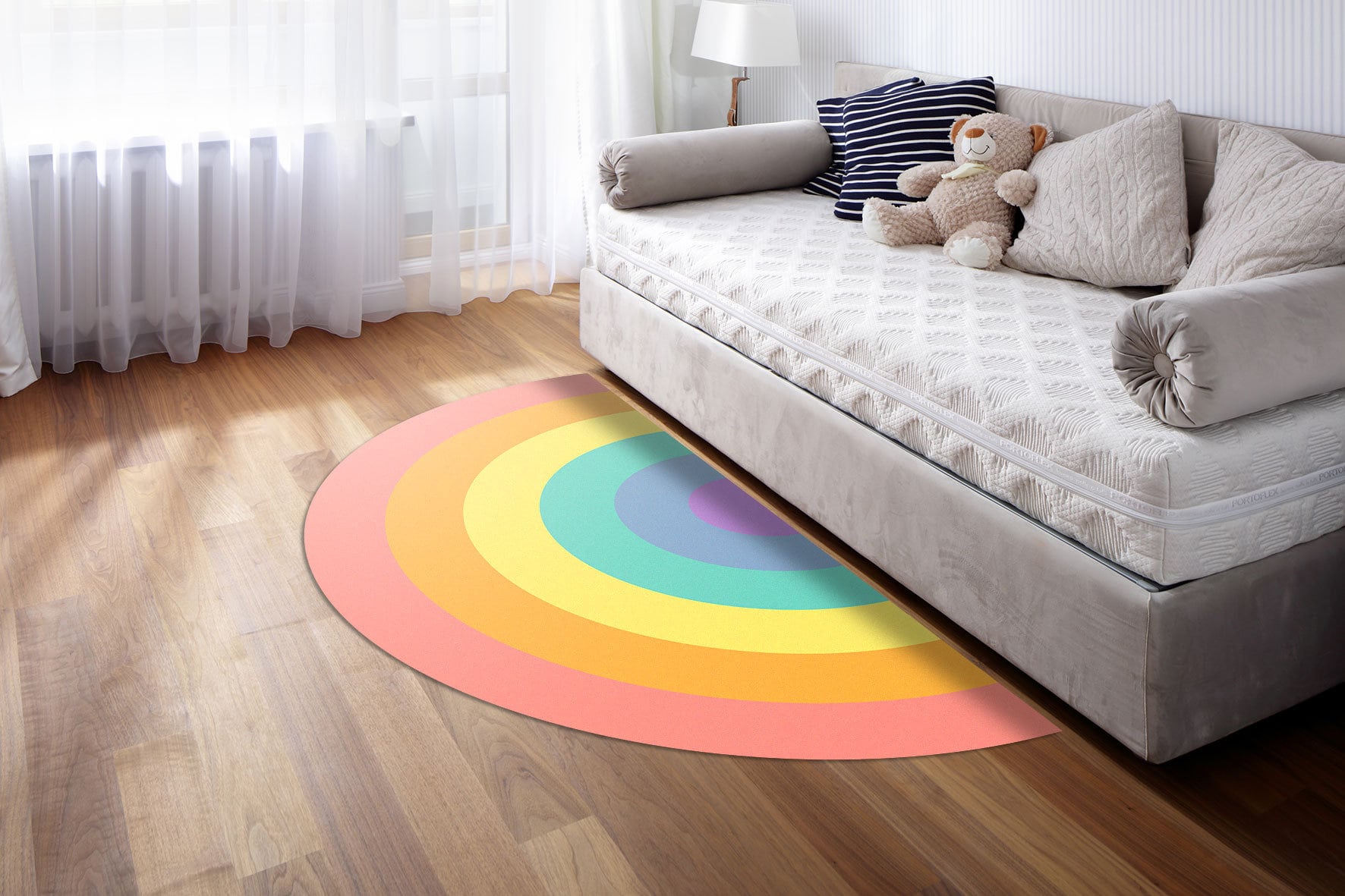Rainbow Activity Rug Nursery Rug Play Rug Nursery Decor - Etsy