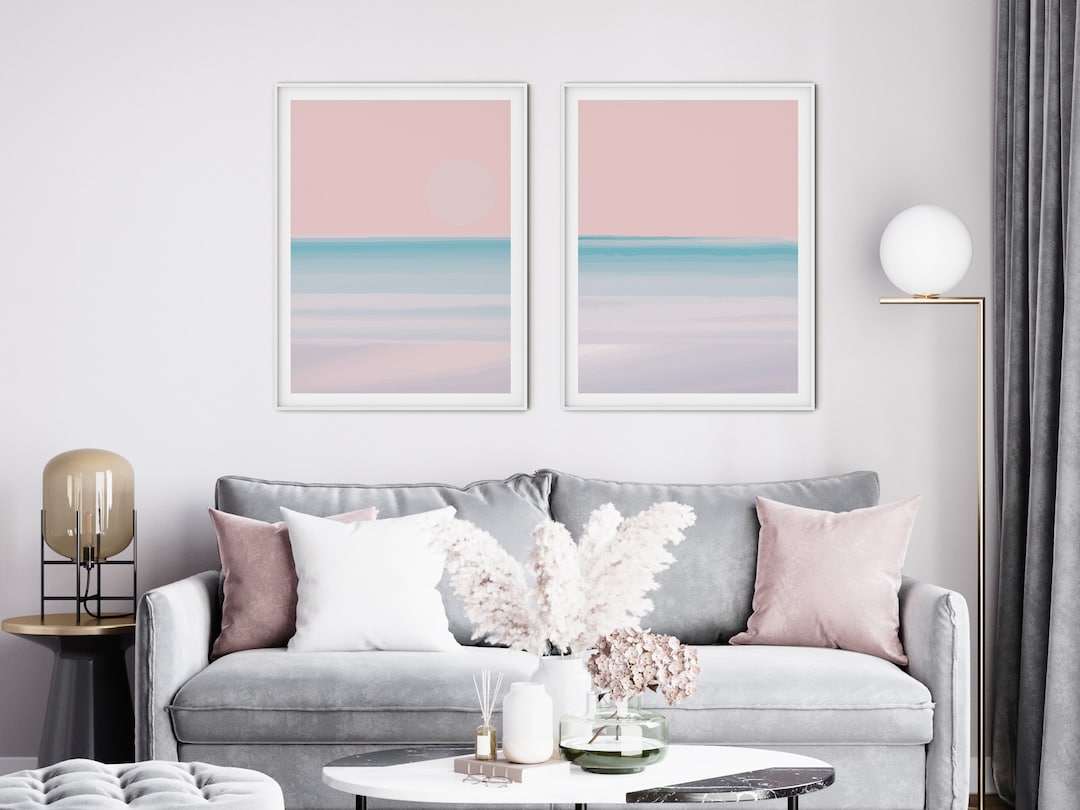 Pastel Sunset - 2 PRINTABLE Posters Scandinavian Style, Modern Prints ...