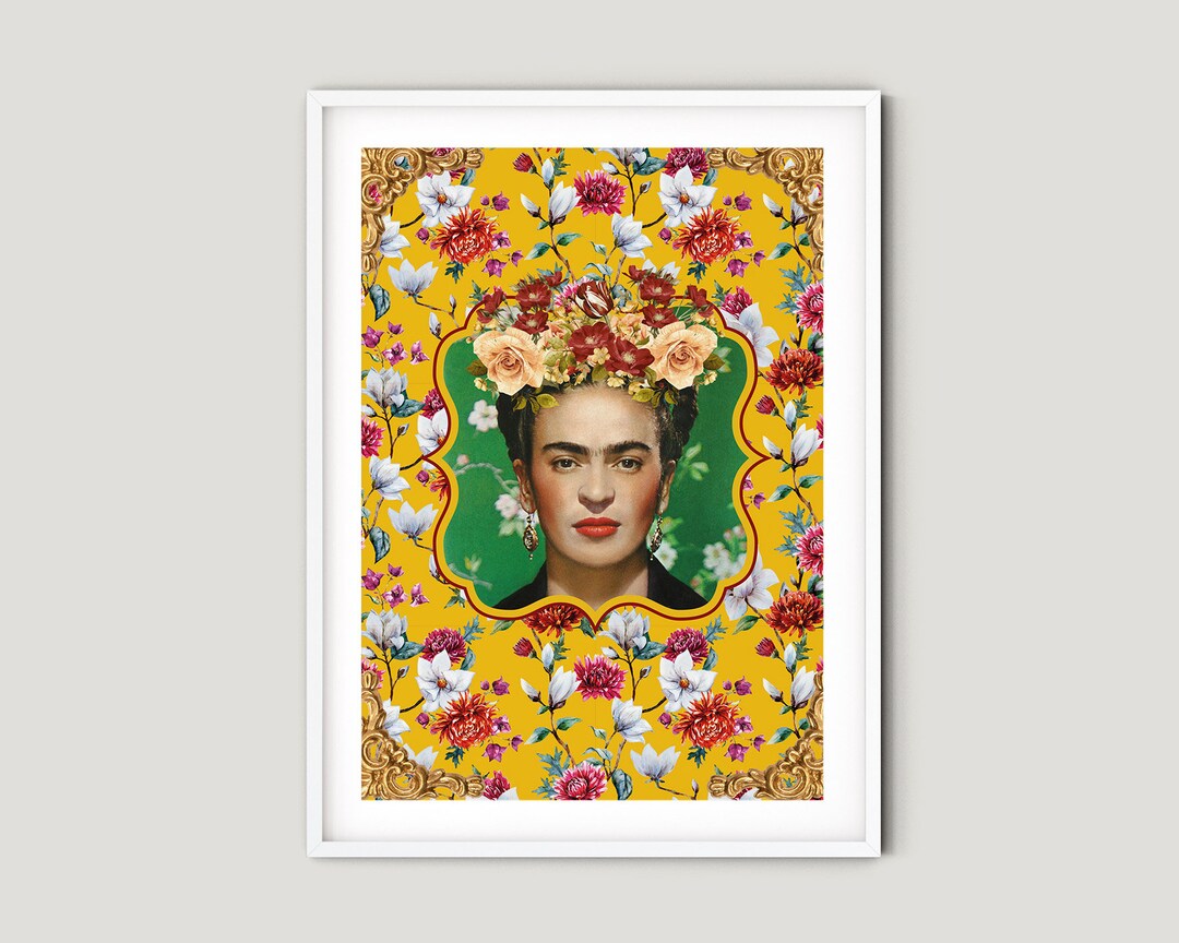 Yellow Floral Frida Kahlo PRINTABLE Poster Romantic Modern Print, Home ...