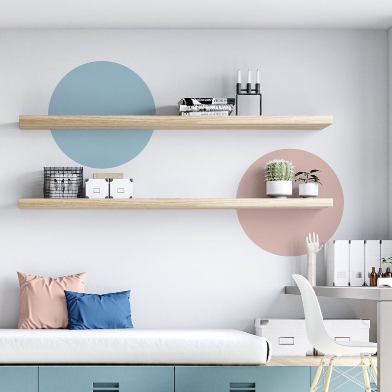 Round Wallpaper Sticker Easy DIY Apply Paper Free Peel and - Etsy