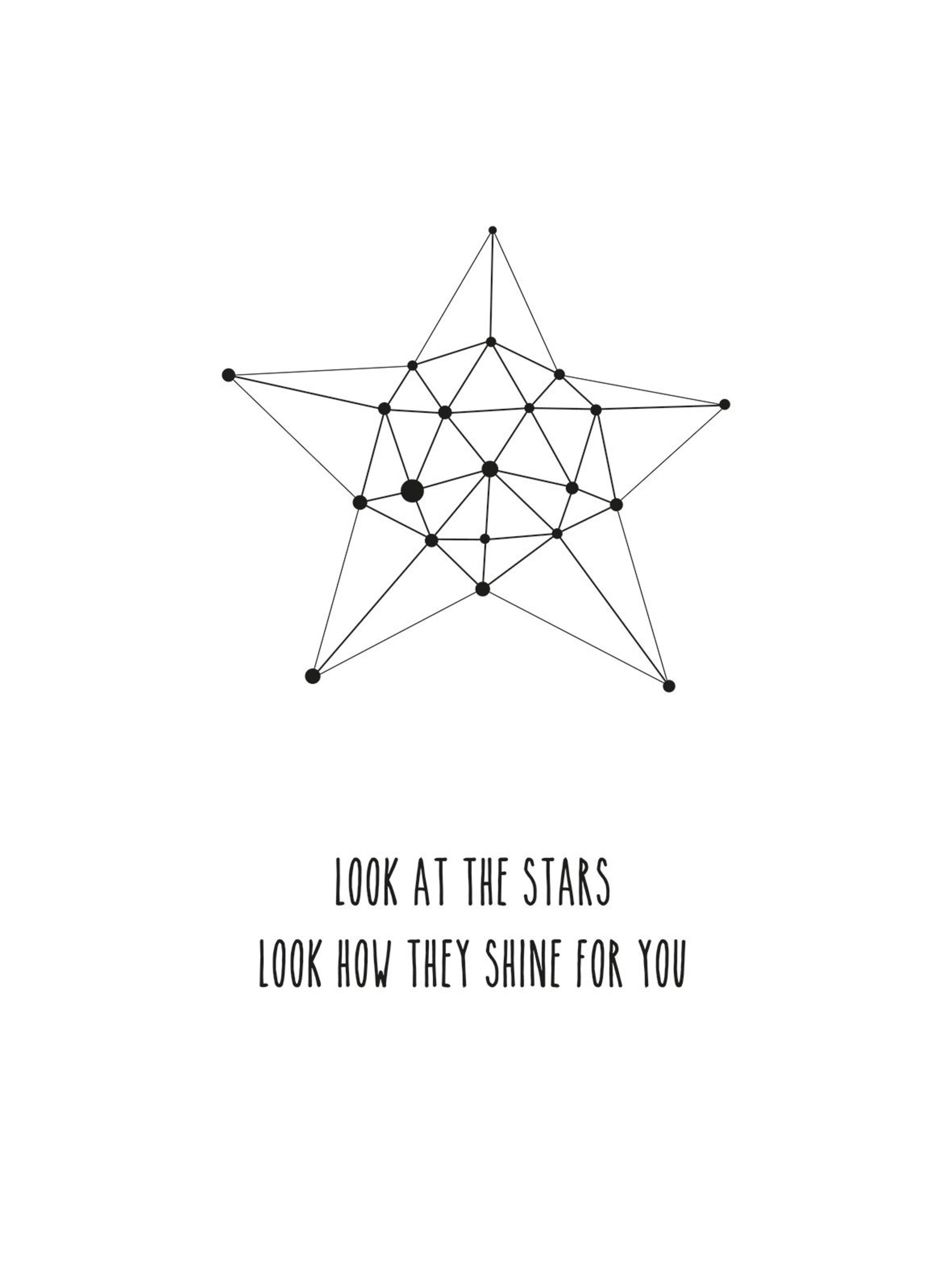 Look at the Stars PRINTABLE Poster Typography Print Home | Etsy