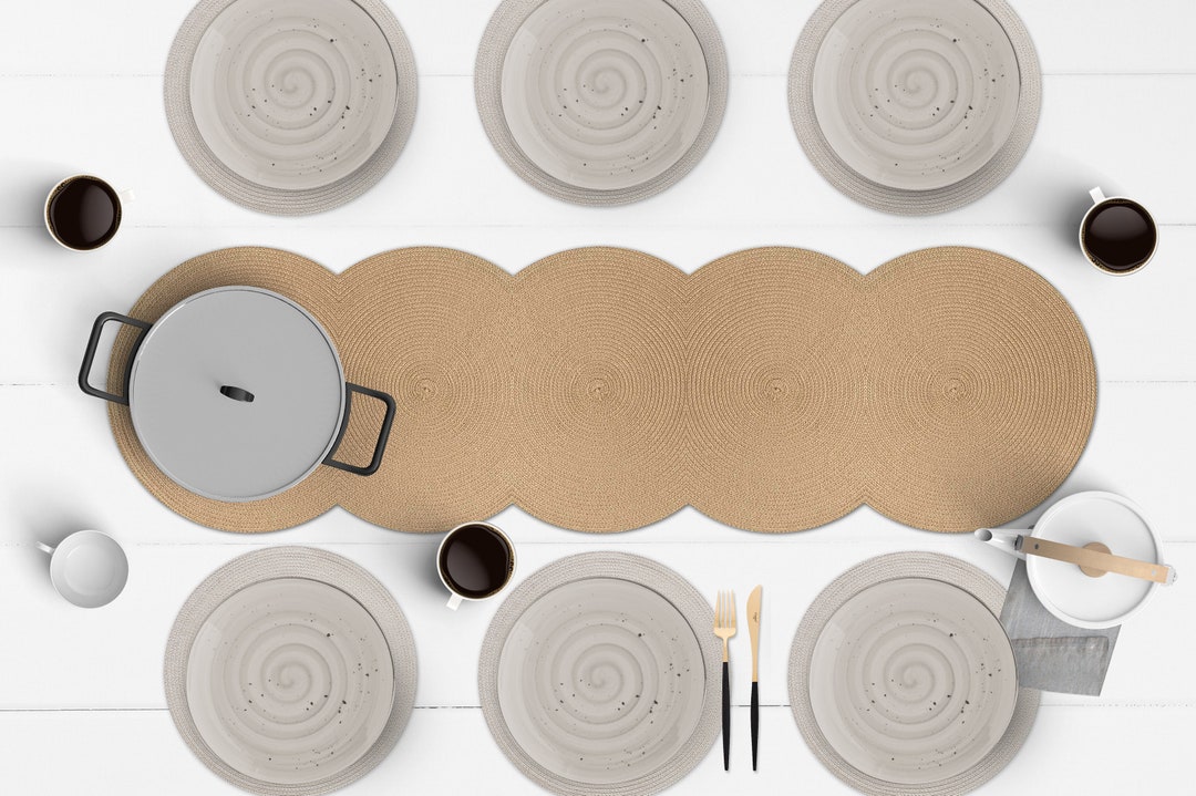 Shaped Cut, Center Piece, Rattan-like, Heat Resistant, Runner, Round ...