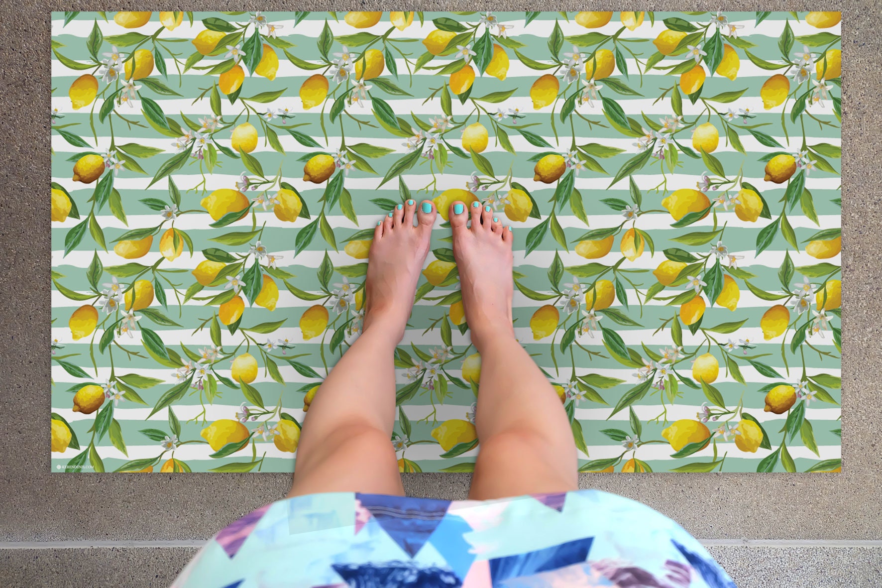 Yellow Floor Mat Tropical Design Mint Rug Decorative Rug - Etsy