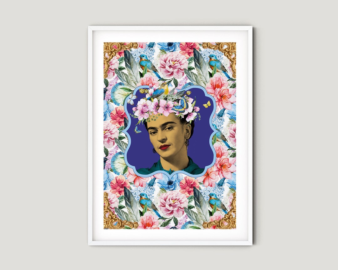 Blue Floral Frida Kahlo PRINTABLE Poster Romantic Modern Print, Home ...