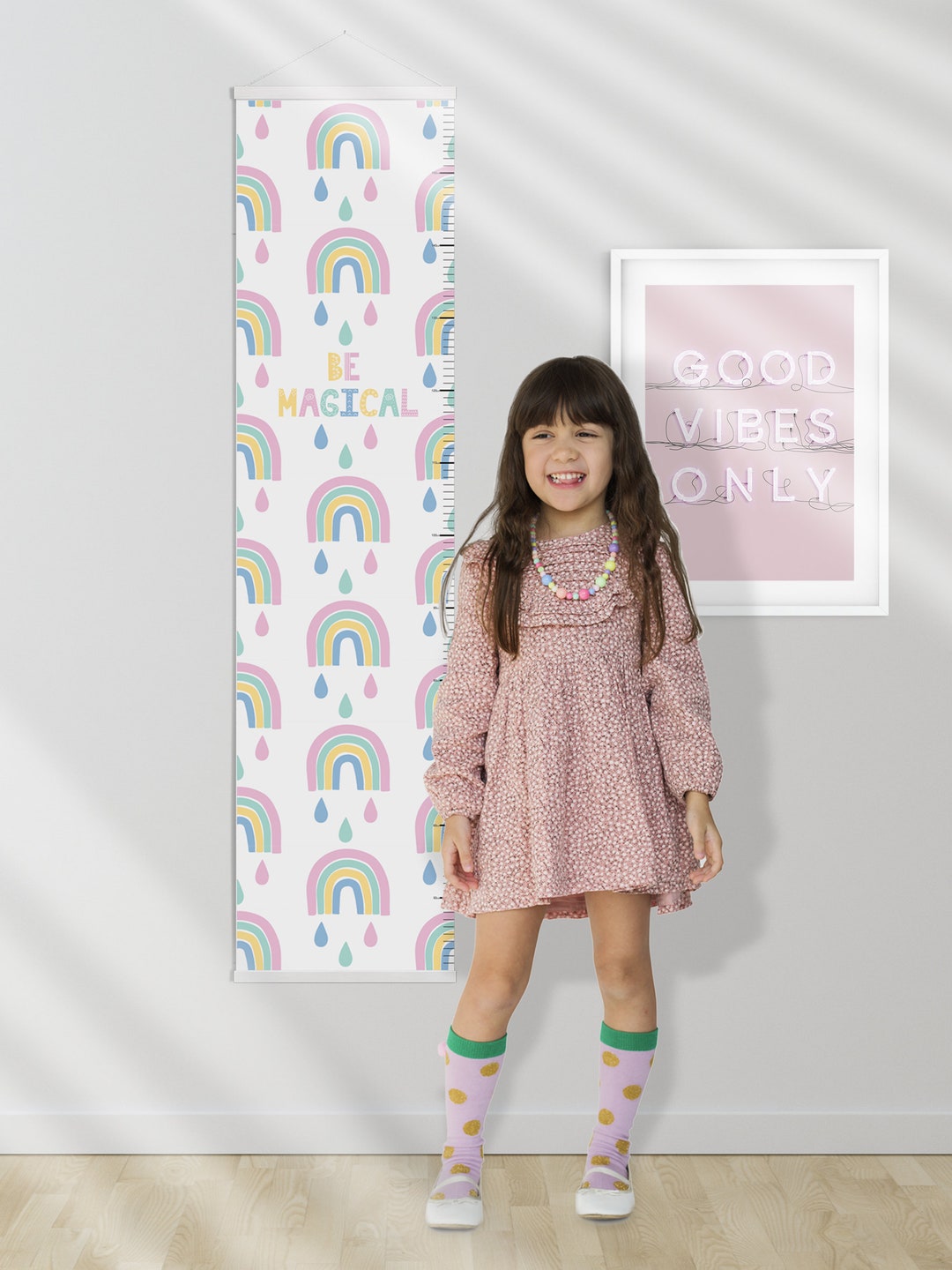 Rainbow, Growth Chart, Nursery Art, Height Ruler, Height Chart, Room ...