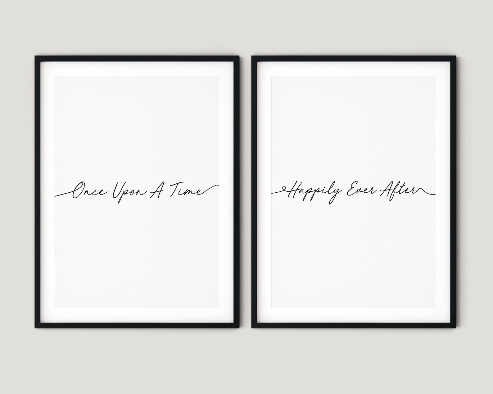 Once Upon a Time 2 PRINTABLE Posters Scandinavian Style Black | Etsy