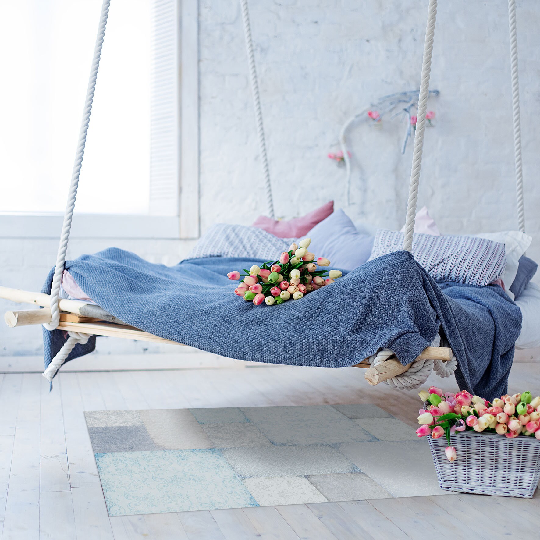 Shabby chic stylish floor mat Rug Linoleum area rug | Etsy