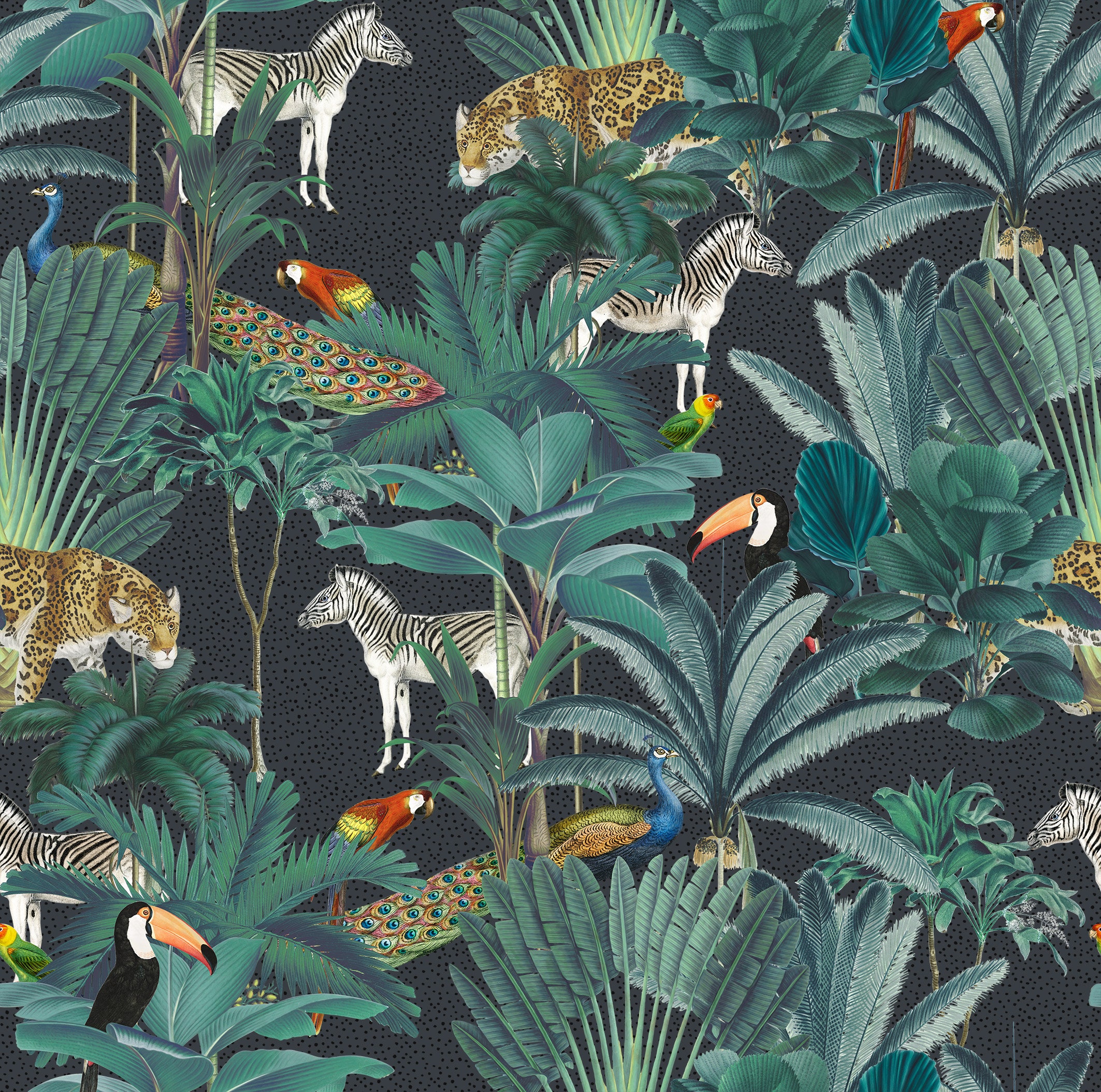 Royal Jungle Sticker Wallpaper Easy DIY Apply Paper Free Peel - Etsy