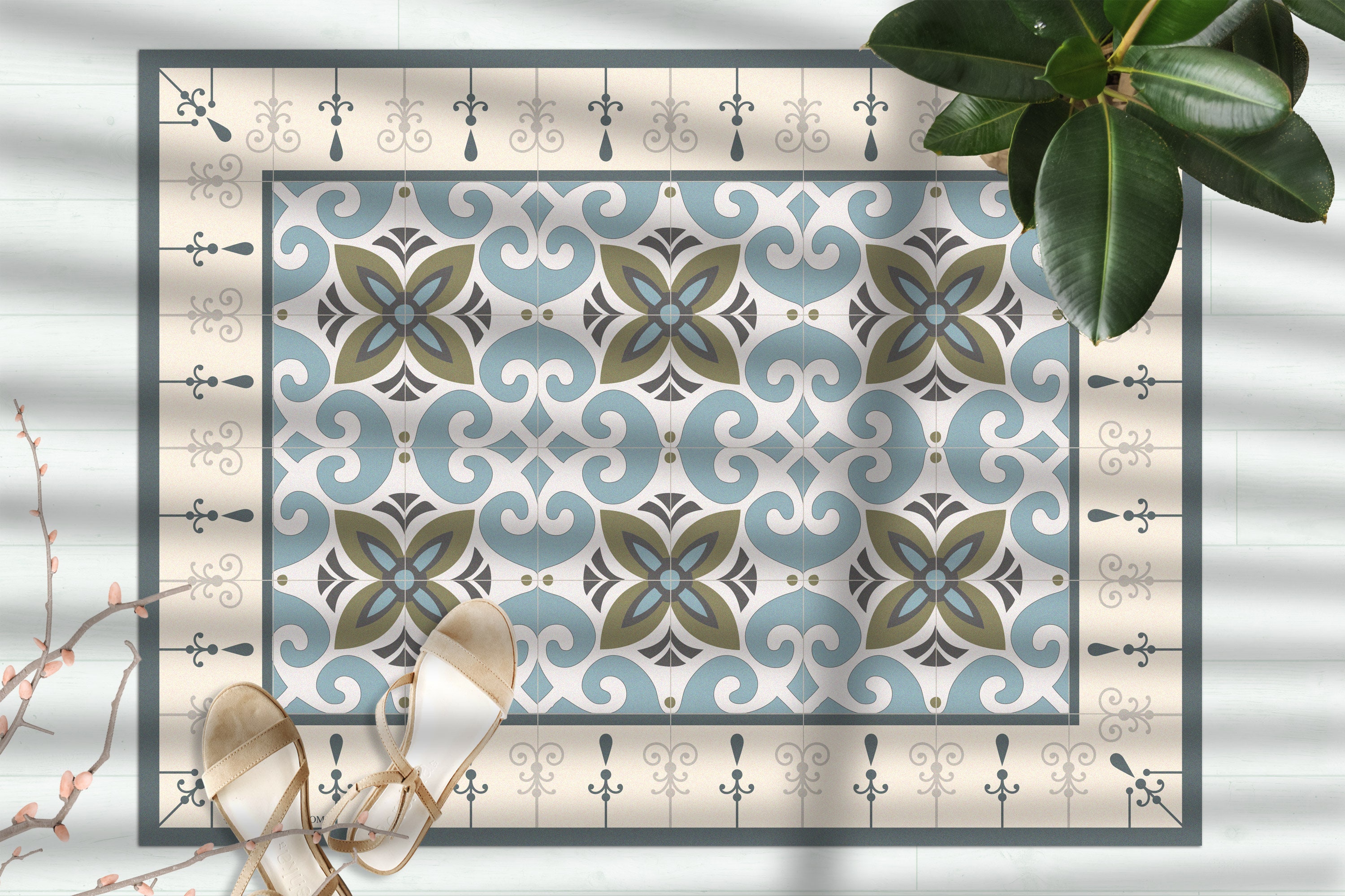 Marokkaanse tegels vloermat pvc keukenkleed Linoleum - Etsy Nederland