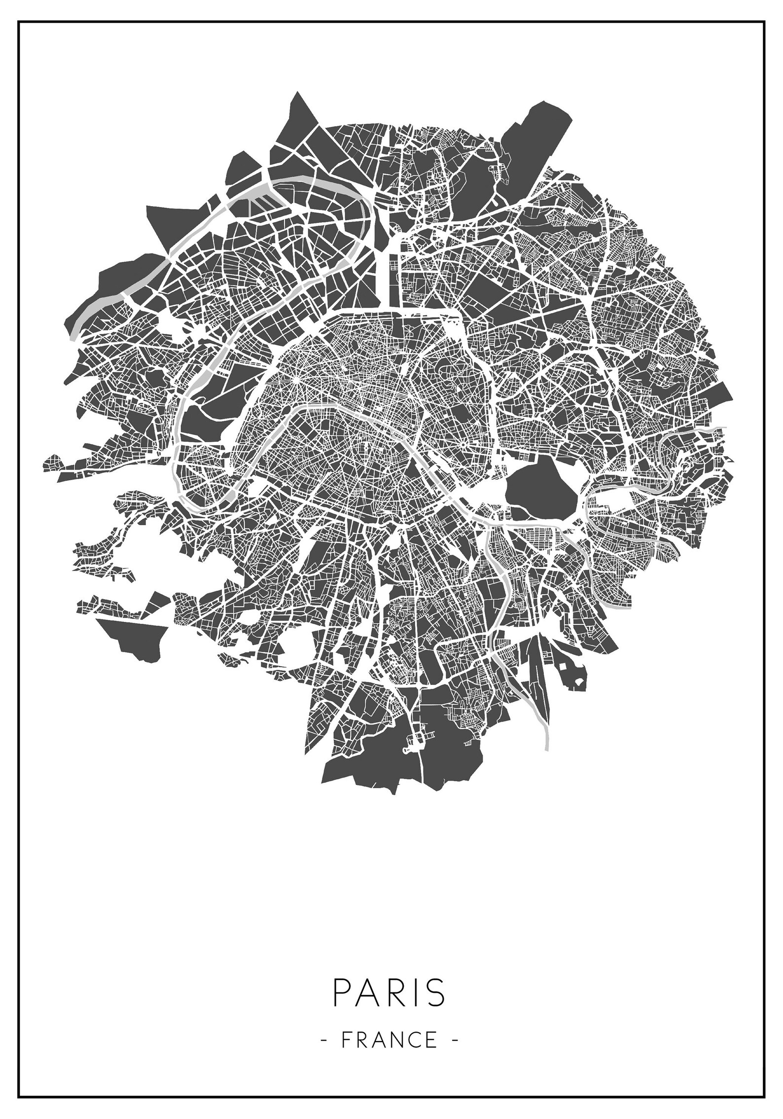 Paris France - PRINTABLE Poster Typography Print, Home Decor Minimalist ...