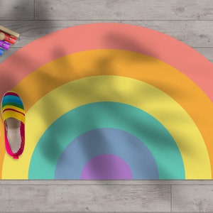 Rainbow, Activity Rug, Nursery Rug, Play Rug, Nursery Decor, Linoleum ...
