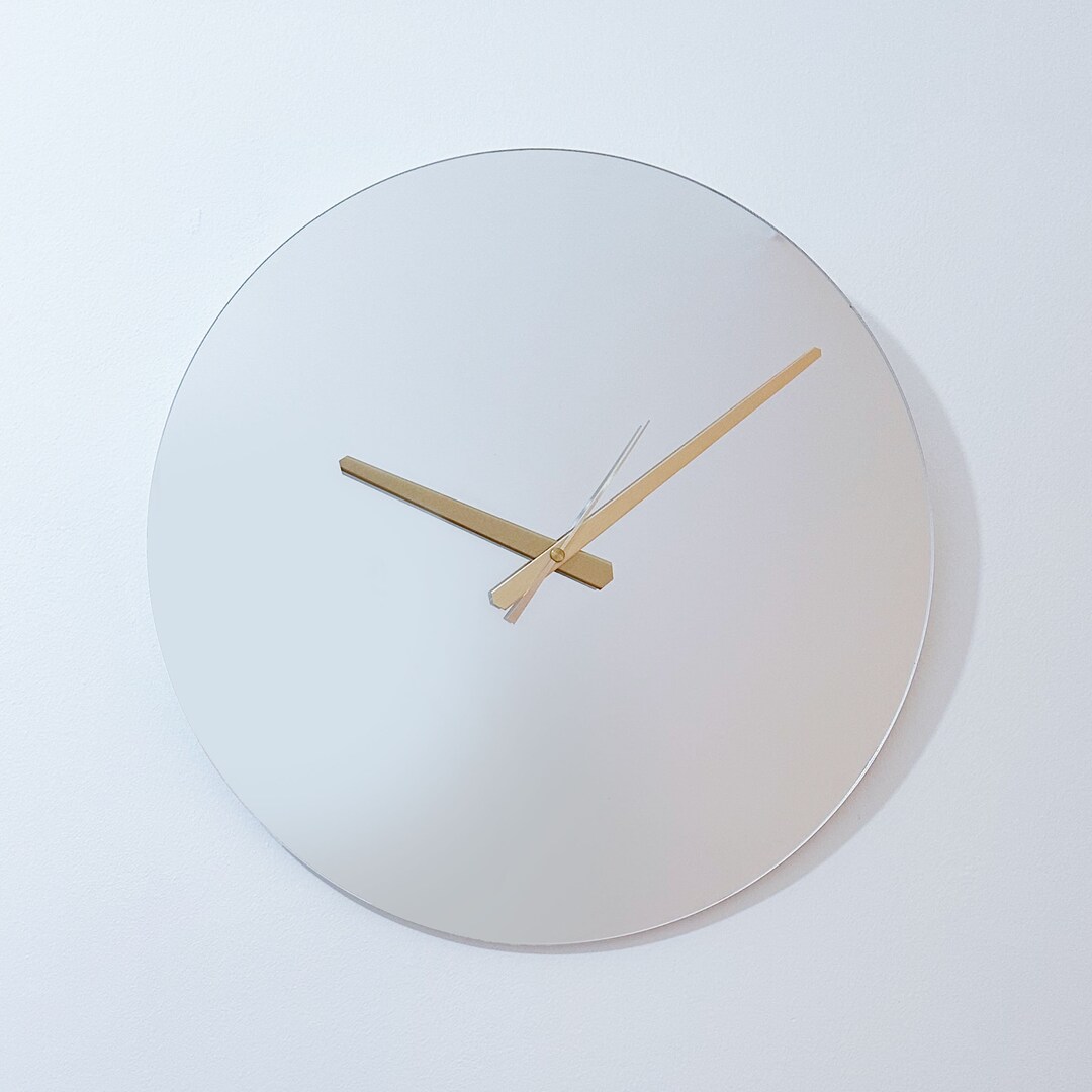 Circle Round Shape Clock Mirror Geometric Wall Clock Gold - Etsy