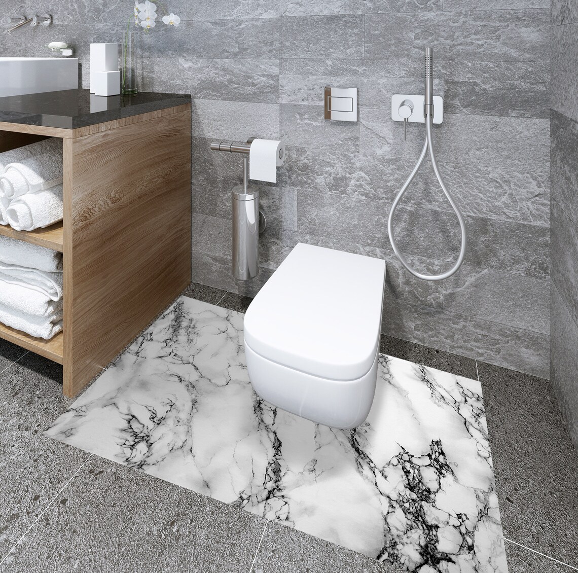 White Marble Floor Mat Scandinavian Rug Modern Rug | Etsy