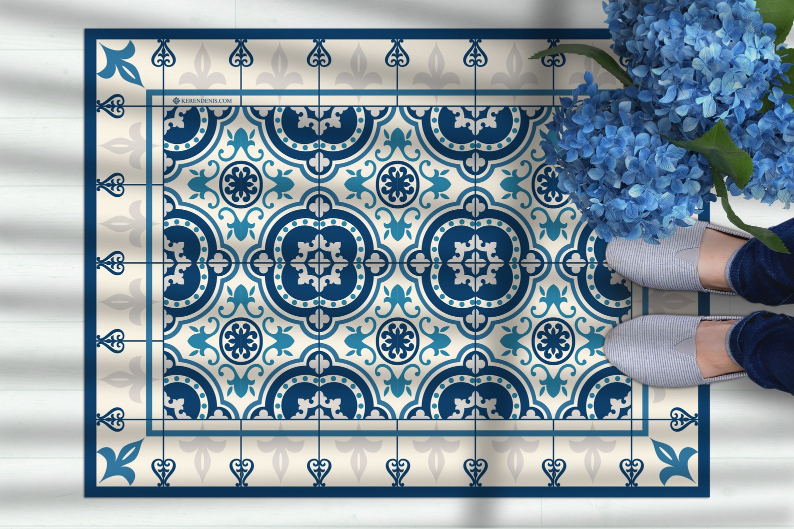 Moroccan Tiles Floor Mat Pvc Kitchen Rug Linoleum Area Rug - Etsy