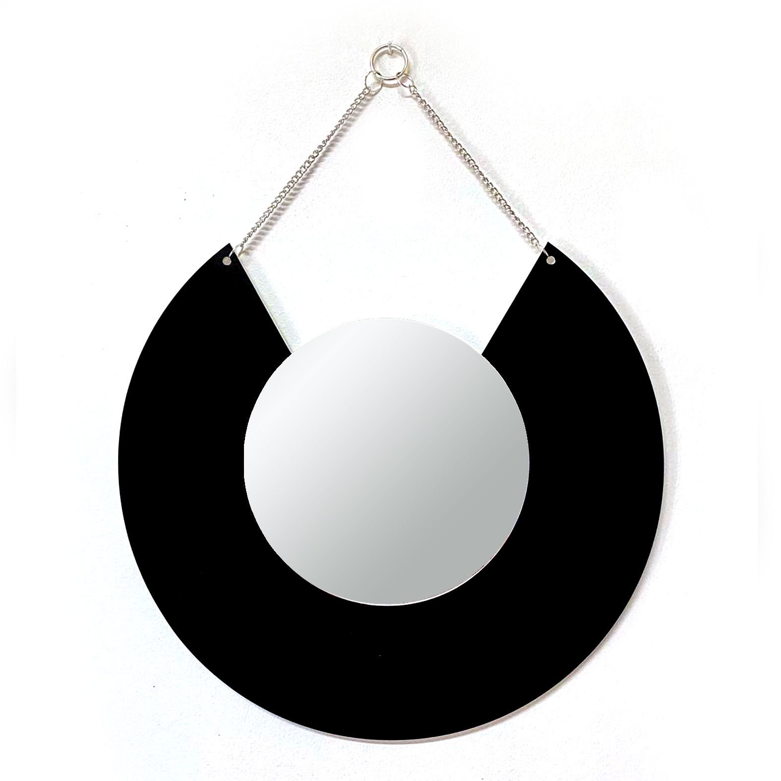 Black Geometric Shape Mirror Round Mirror Wall Jewelry Wall - Etsy