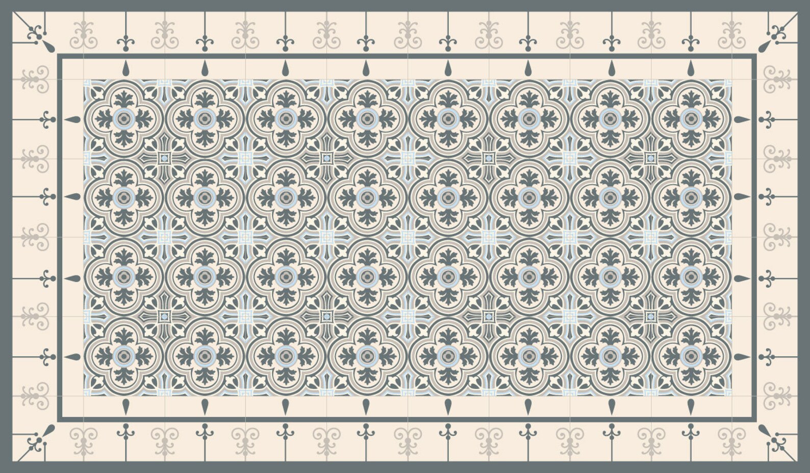 Moroccan Tiles Floor Mat Pvc Kitchen Rug Linoleum Area Rug - Etsy Israel