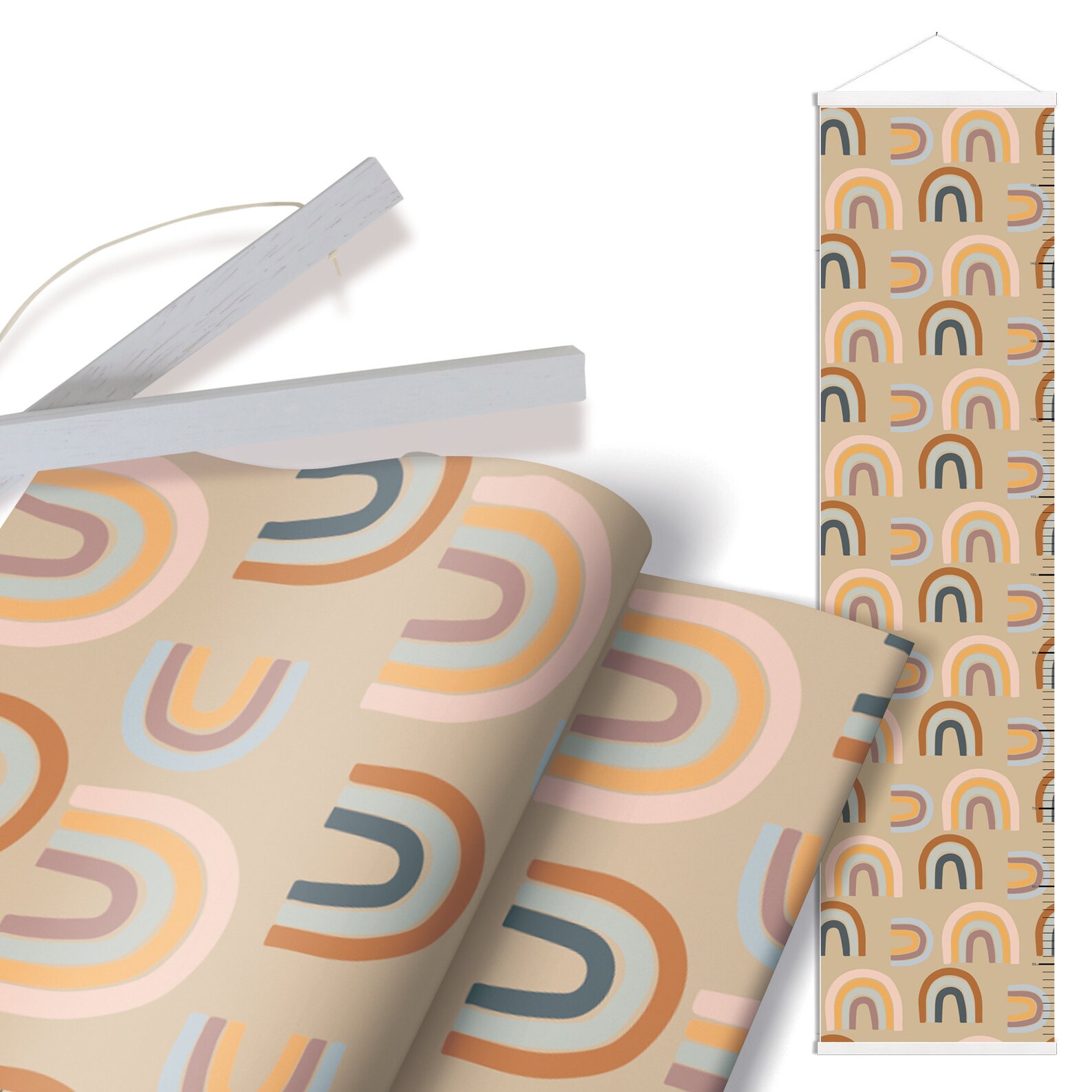 Rainbow Growth Chart Nursery Art Height Ruler Height - Etsy