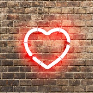 Neon Heart - PRINTABLE Poster Romantic Print, Home Decor Minimalist ...