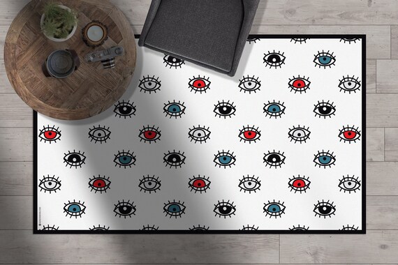Eyes Rug Boho Eye Boho Chic Eye Pattern Floor Mat | Etsy