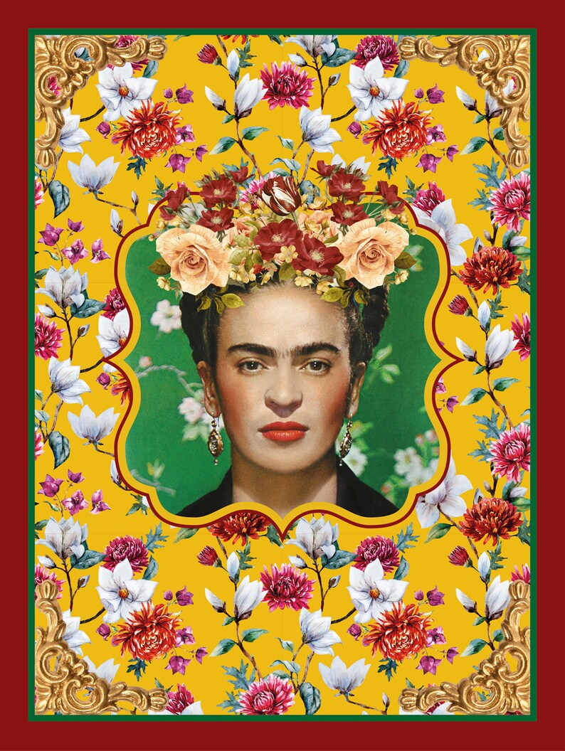 Yellow Floral Frida Kahlo PRINTABLE Poster Romantic Modern - Etsy
