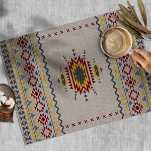 Tribal, Boho Chic, Kilim Mat, Fabric Pattern, Placemat Set, Heat ...