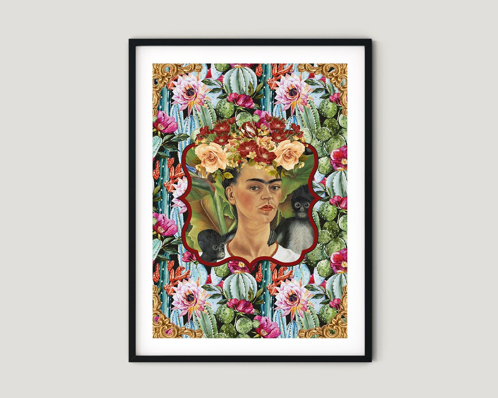 Floral Cactus Frida Kahlo PRINTABLE Poster Romantic Modern - Etsy