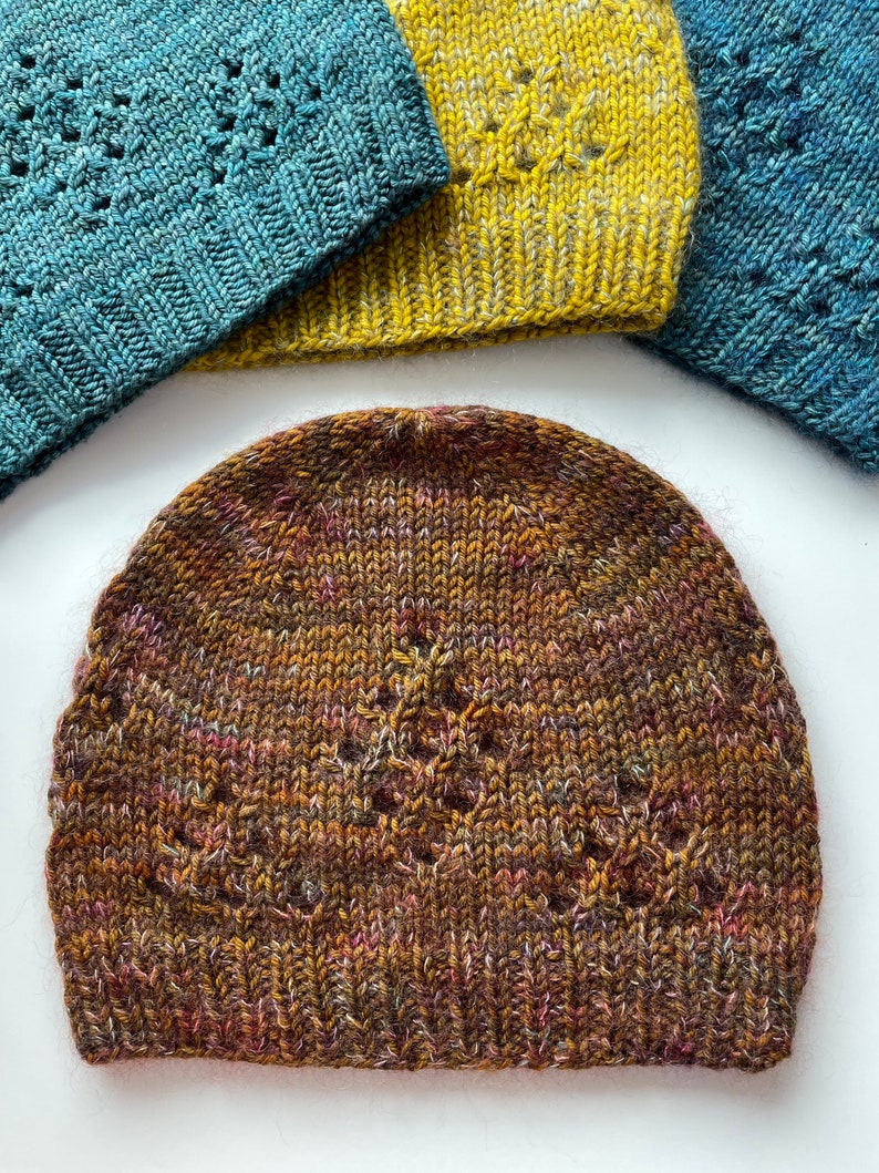 Bright Night Hat Knitting Pattern | Lightweight Eyelet Hat (digital ...