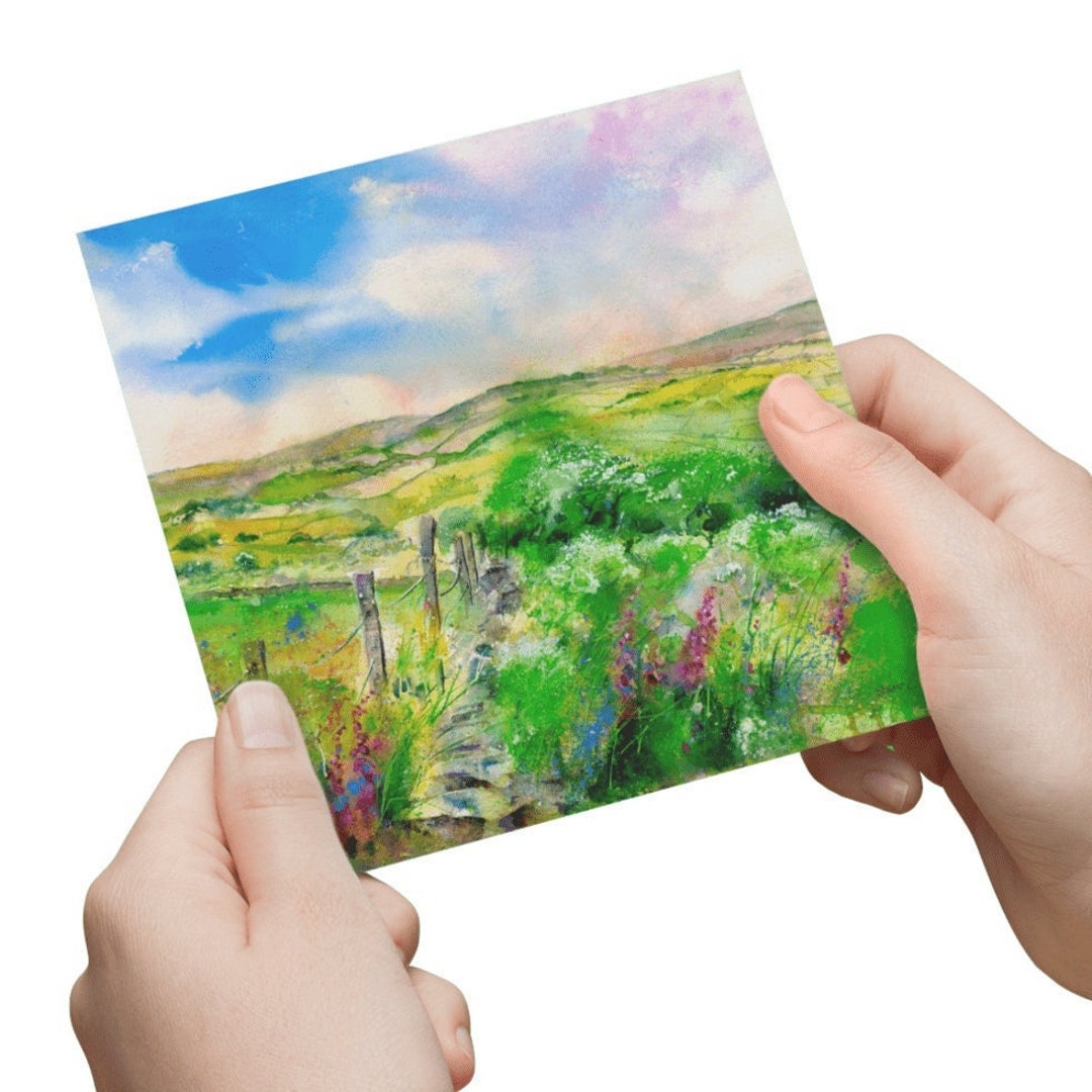 British Spring Landscape. Derbyshire. Peak District. Greeting Card. - Etsy