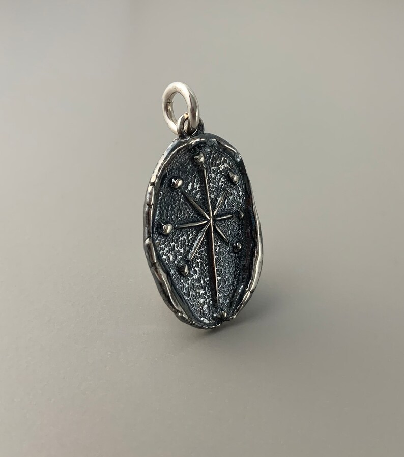 Pure Silver Celestial Star Talisman, Spiritual Amulet - Etsy