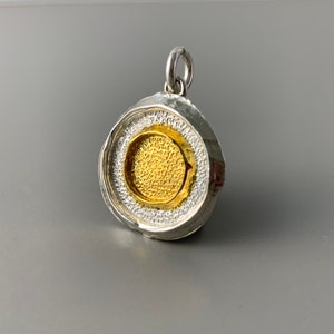 Sun and Moon Talisman Amulet Pendant, Celestial Silver and Gold Charm ...