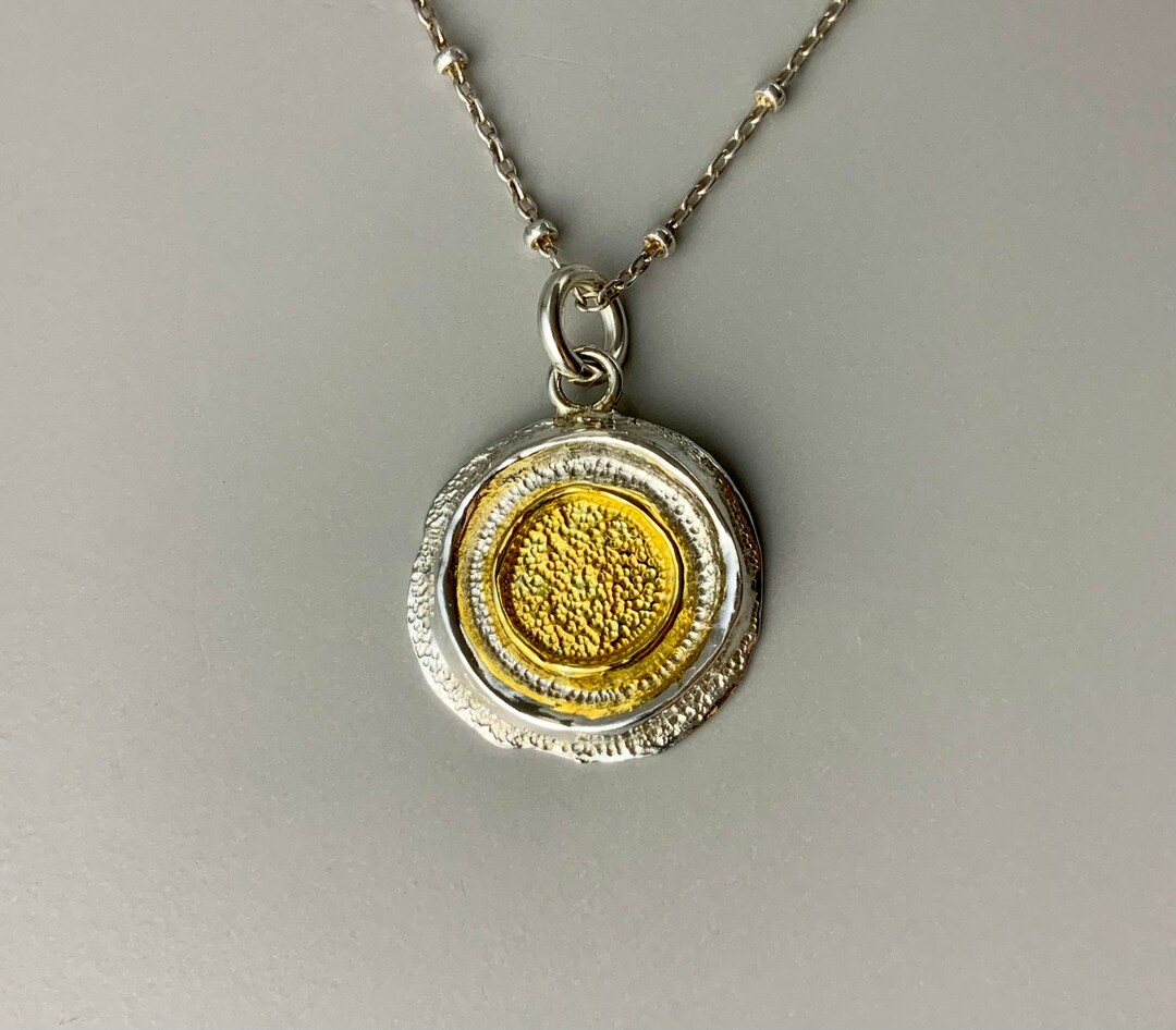 Sun and Moon Talisman Amulet Pendant Celestial Silver and - Etsy