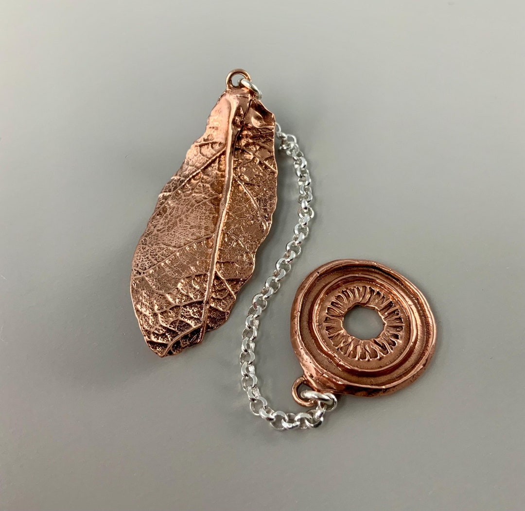 Copper Leaf Pendulum, Handmade Solid Copper for Energy and Healing ...