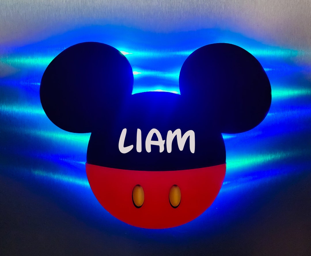 Customized Wooden Light up Mickey and Minnie Head Magnets - Disney ...