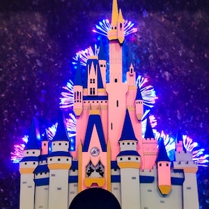 Customizable Wooden Light up Disney Castle Magnet W/ Fireworks - Disney ...