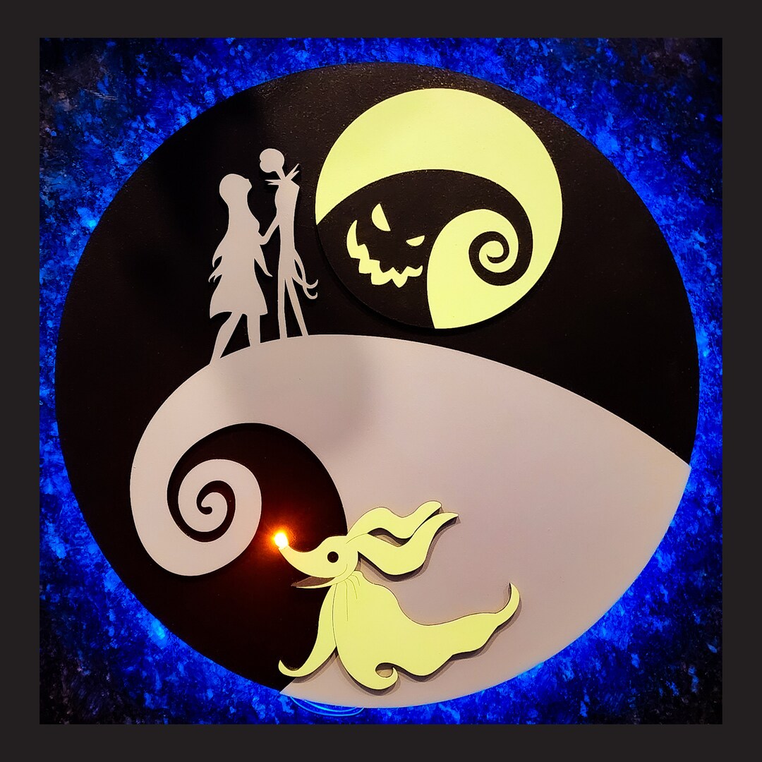 Customized Wooden Light up Nightmare Before Christmas Magnet With ...