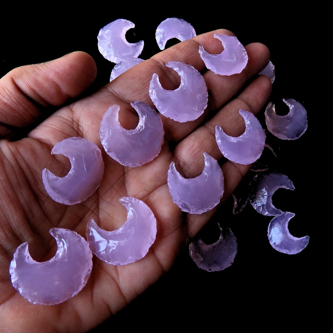 Rose Quartz Moon Crescent Moon Shape Crystal Healing Stone Crystal ...