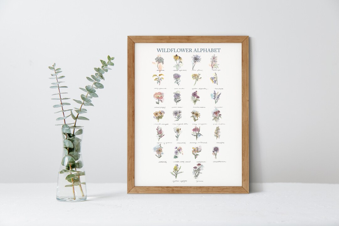 Wildflower Alphabet Poster - Etsy
