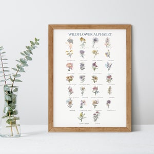 Wildflower Alphabet Poster - Etsy