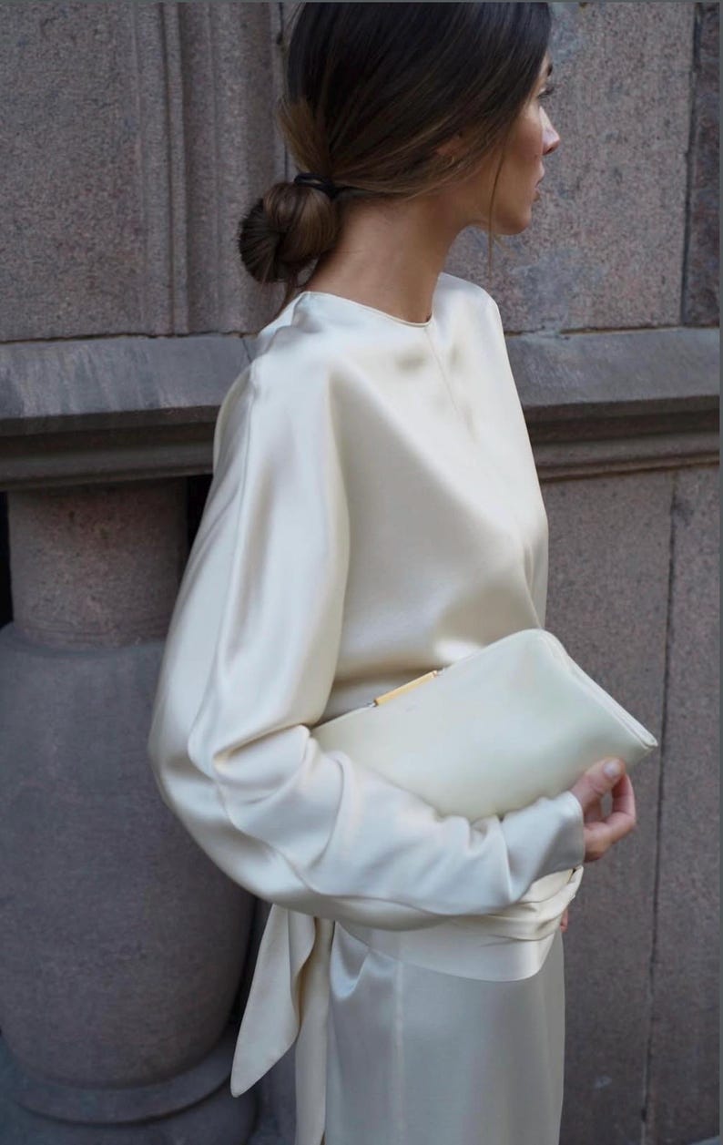 Satin Drapped Waist Gown| Tzinut Fashion | Modest Gown | Shabbat ...
