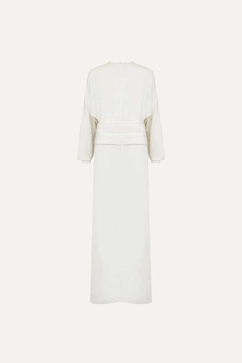 Satin Drapped Waist Gown| Tzinut Fashion | Modest Gown | Shabbat ...