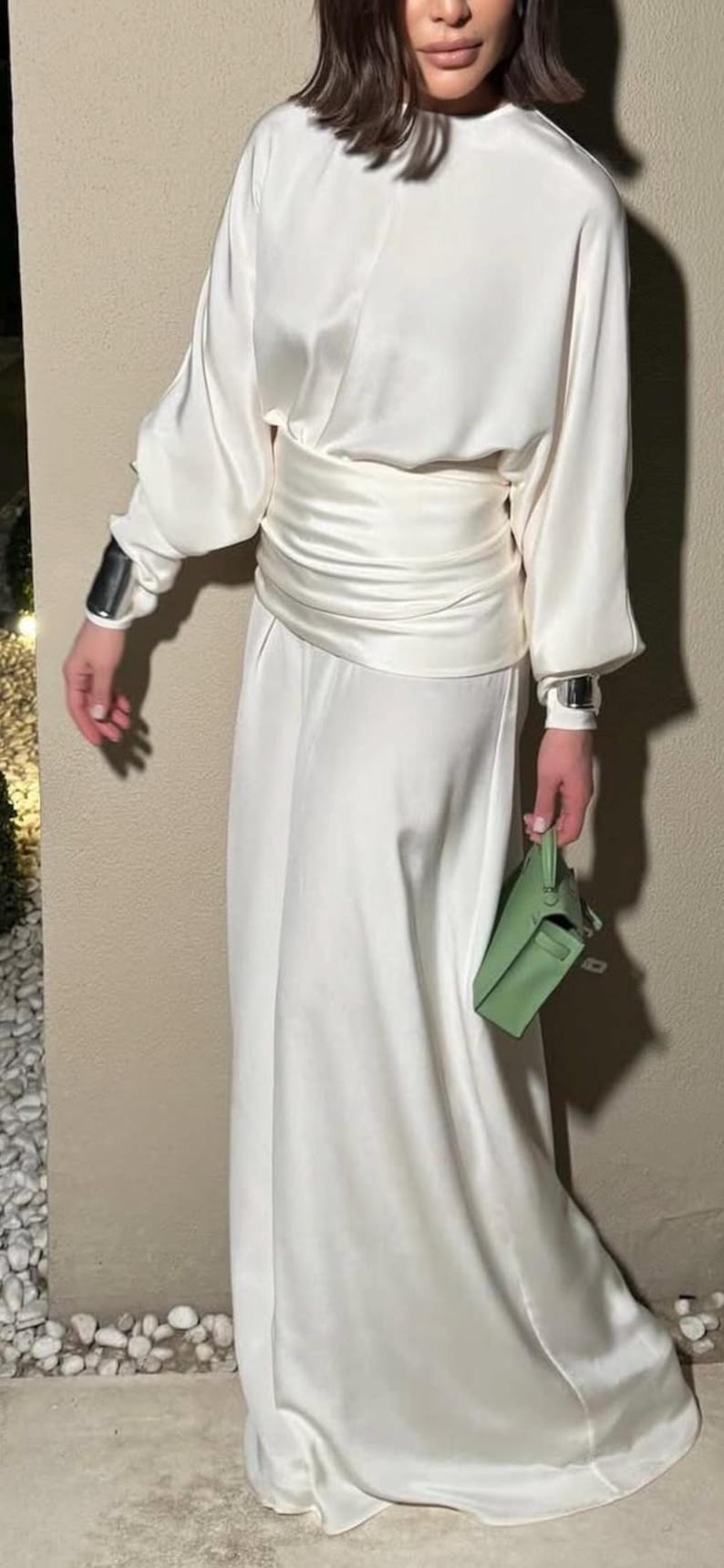 Satin Drapped Waist Gown| Tzinut Fashion | Modest Gown | Shabbat ...