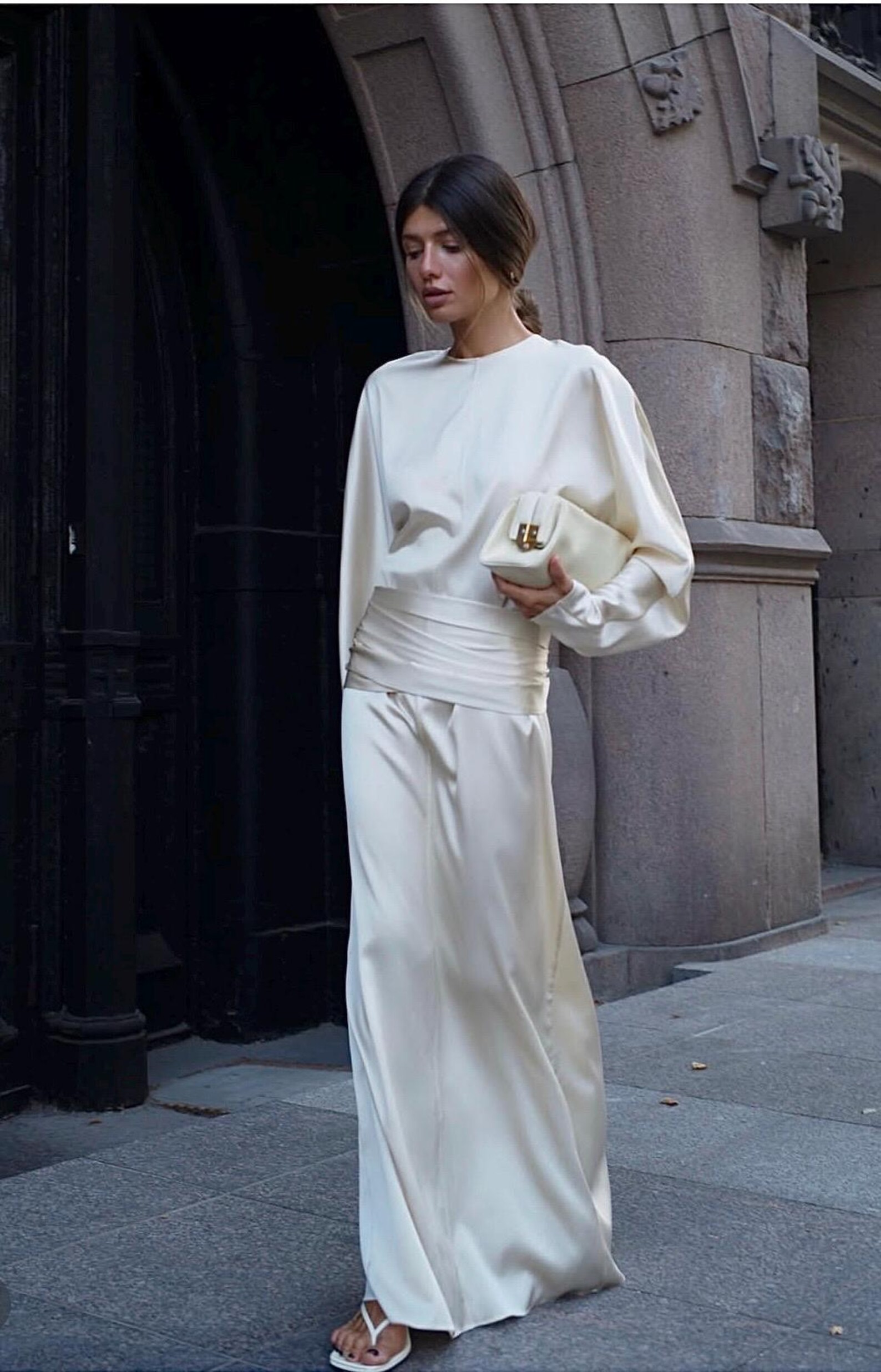 Satin Drapped Waist Gown| Tzinut Fashion | Modest Gown | Shabbat ...