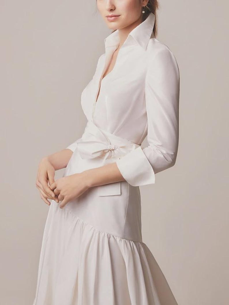 Taffeta Shirt Dress | Tzinut Fashion | Modest Gown | Shabbat Outfits ...
