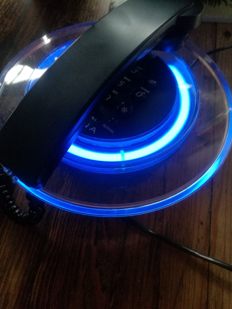 Vintage Cicena Telephone, Blue Neon Light up Phone, 1990s, Telephone ...