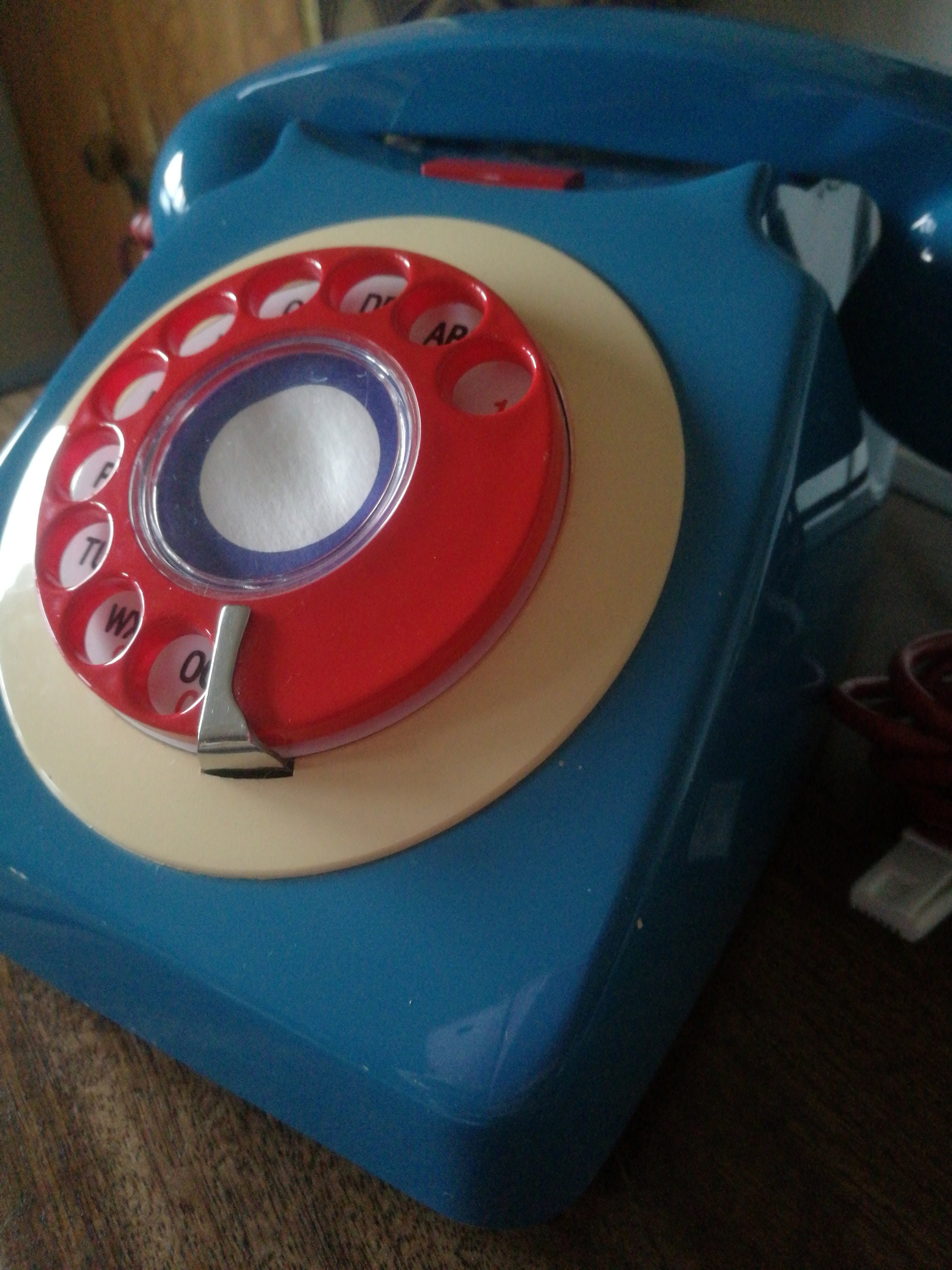 Vintage Red, Ivory and Blue, Target Bt Tele 746 R Telephone, Rotary ...