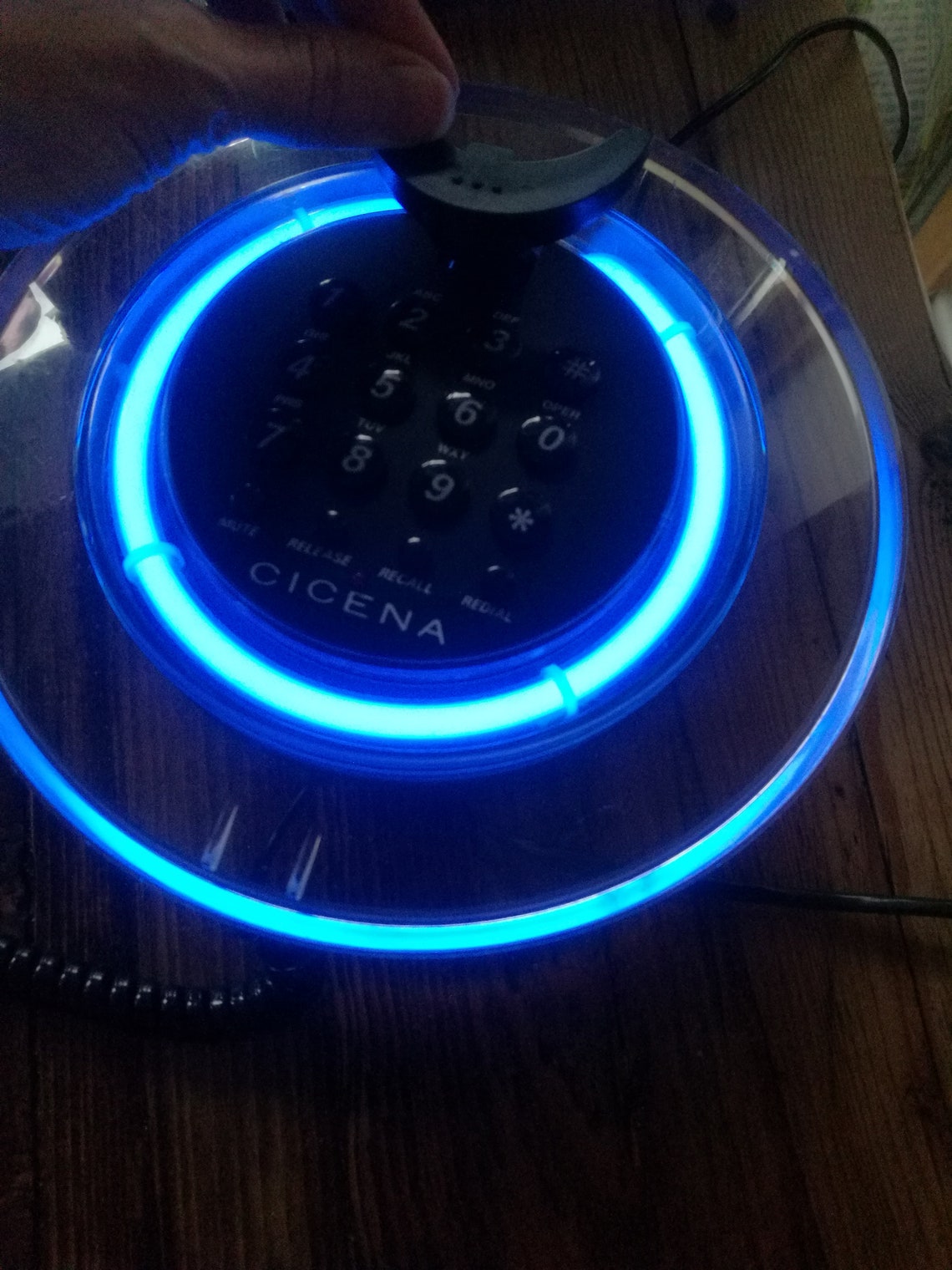 Vintage Cicena Telephone, Blue Neon Light up Phone, 1990s, Telephone ...
