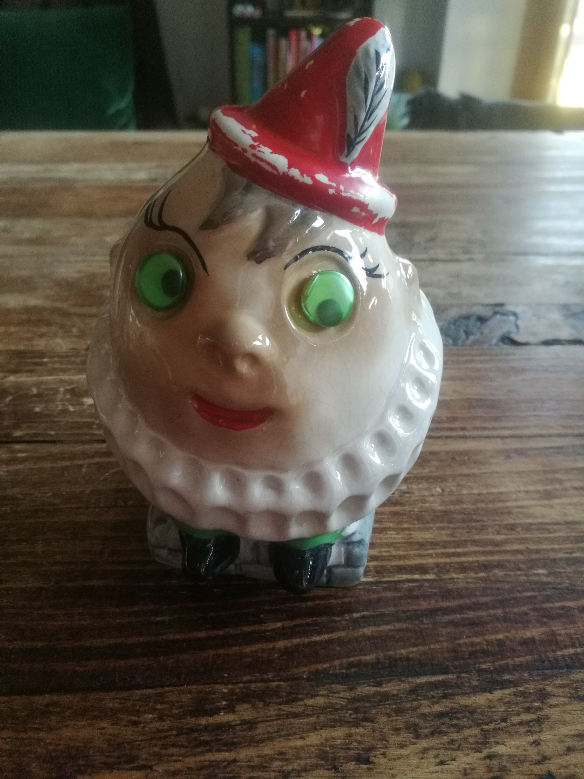 Vintage Humpty Dumpty, Money Box With Googly Green Eyes, Kitsch, Creepy ...