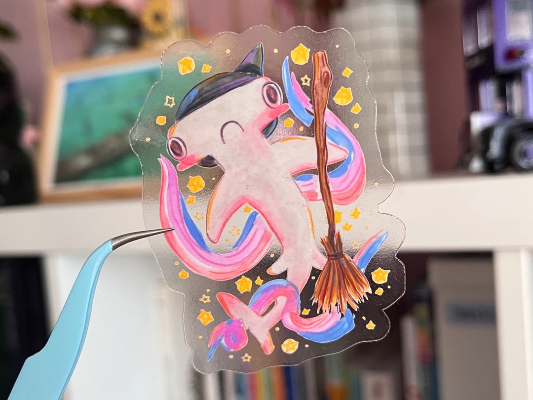 IS025 Hammerhead Witch Shark Transparent Sticker Colorful Hammerhead ...