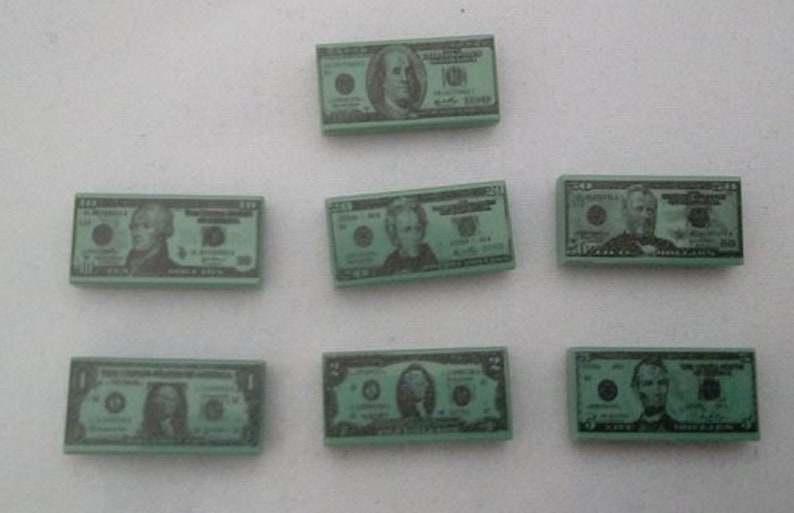 Billetes en dólares impresos en azulejos LEGO® 1x2 | Etsy